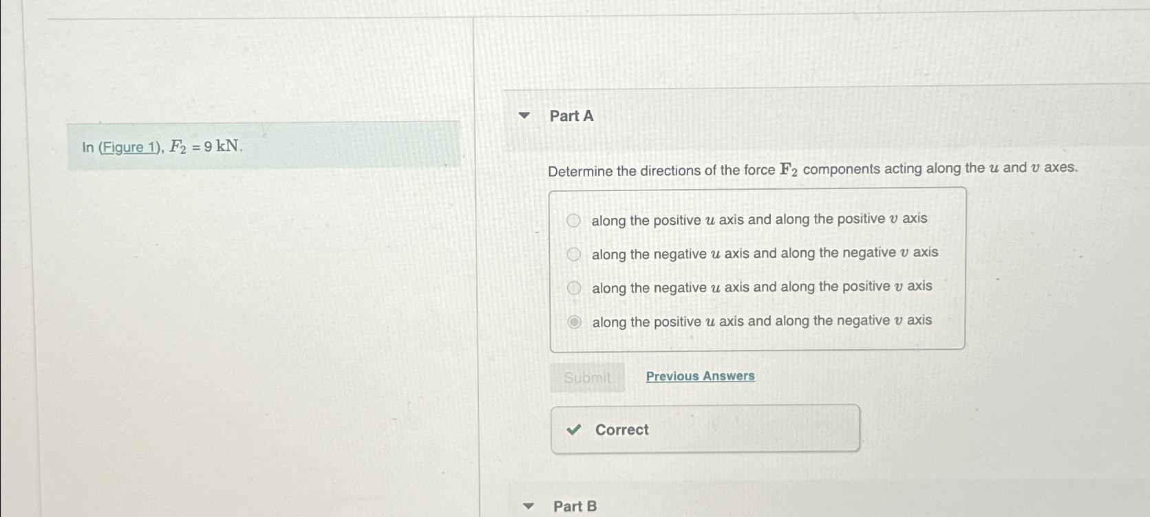 Part AIn (Figure 1), F2=9kN.Part ADetermine the | Chegg.com