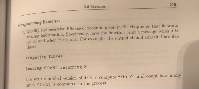Solved 68 Exercises 215 Programming Exercises Modify The