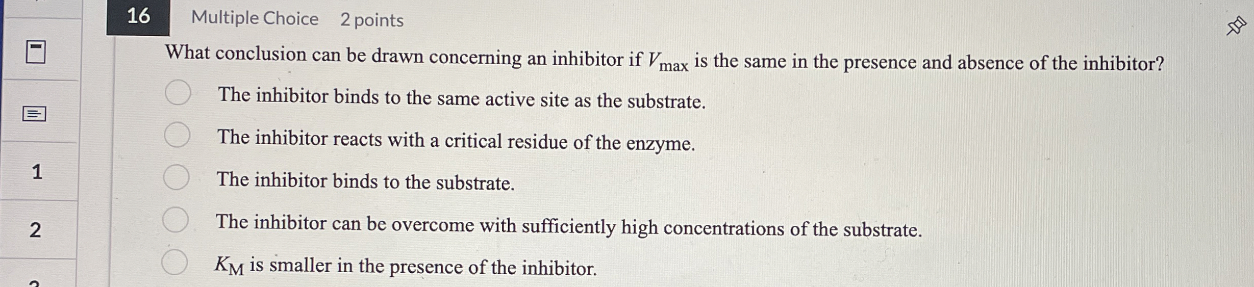 Solved 16Multiple Choice2 ﻿pointsWhat conclusion can be | Chegg.com