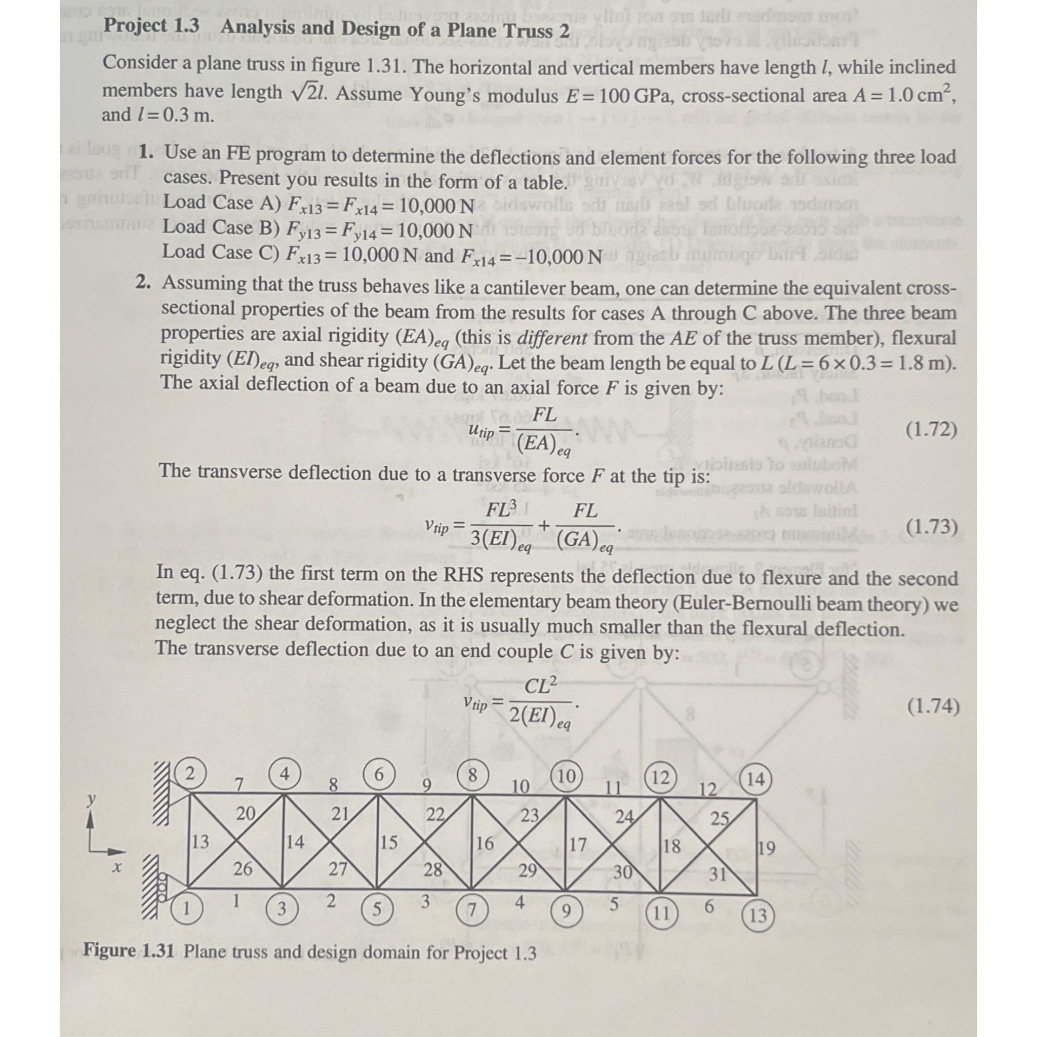 Solved Project 1.3 Analysis and Design of a Plane Truss 2 | Chegg.com