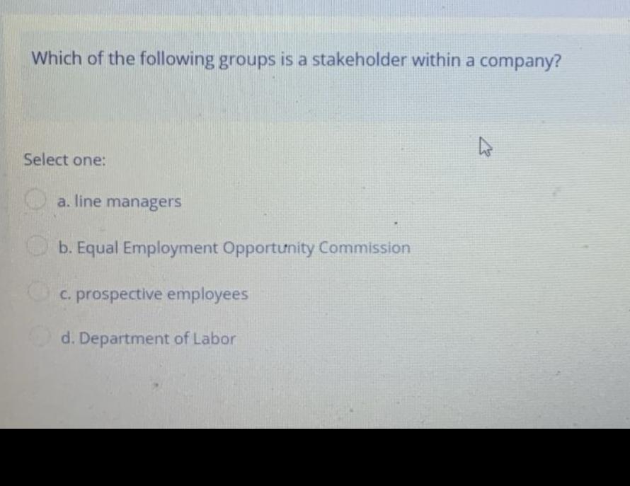 Solved Which of the following groups is a stakeholder within | Chegg.com