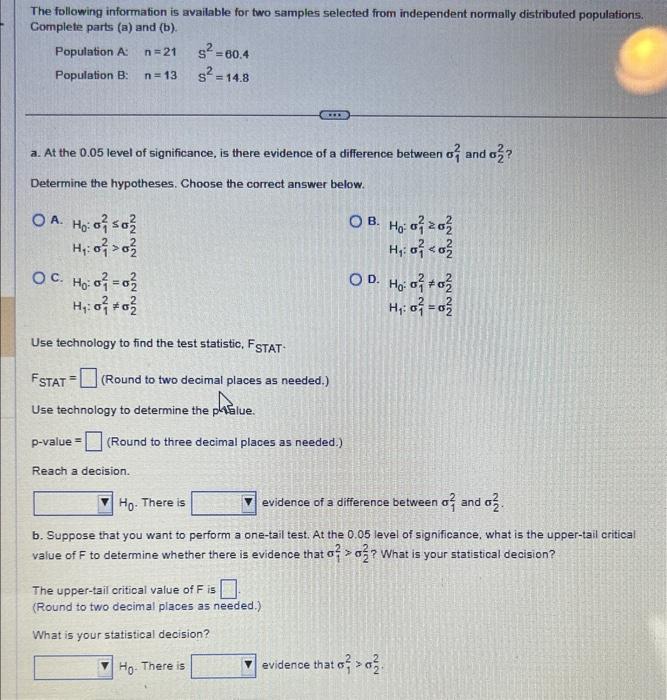 Solved The following information is available for two | Chegg.com