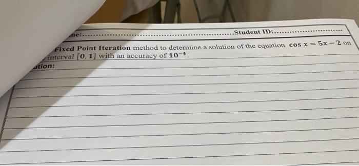 Solved Fixed Point Iteration method to determine a solution | Chegg.com
