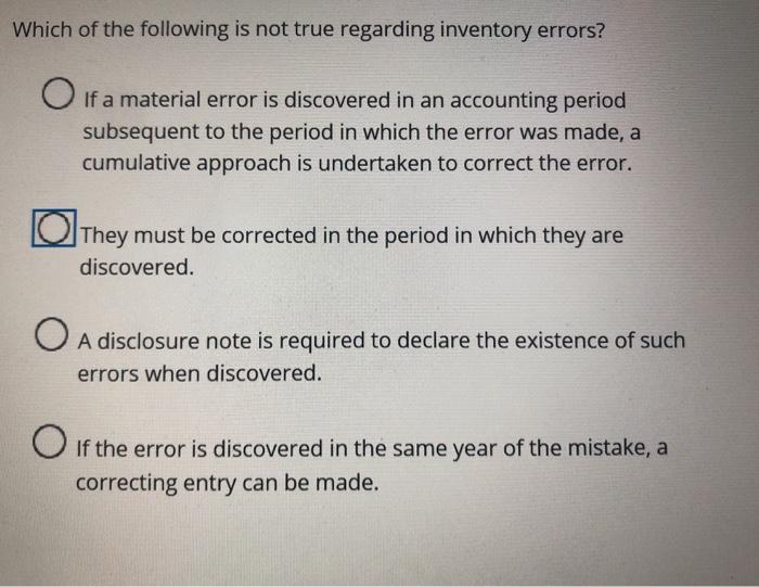 Solved Which of the following is not true regarding | Chegg.com