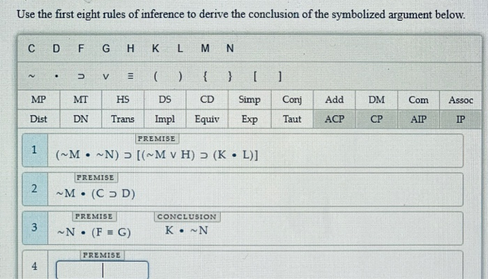 Solved Use the first eight rules of inference to derive the | Chegg.com