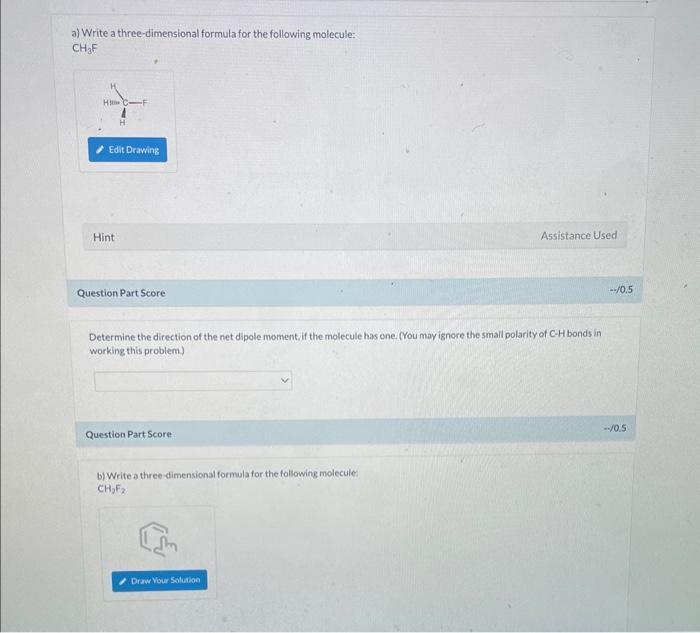 Solved a) Write a three-dimensional formula for the | Chegg.com