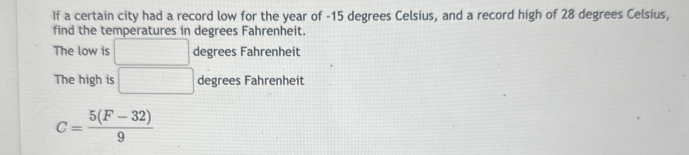 Solved If a certain city had a record low for the year of | Chegg.com