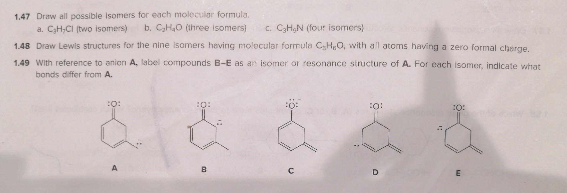 Solved 1.49 With reference to anion A, label compounds B−E | Chegg.com