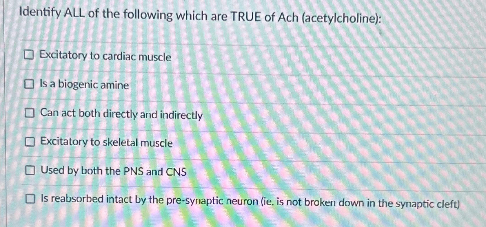 Solved Identify ALL of the following which are TRUE of Ach | Chegg.com