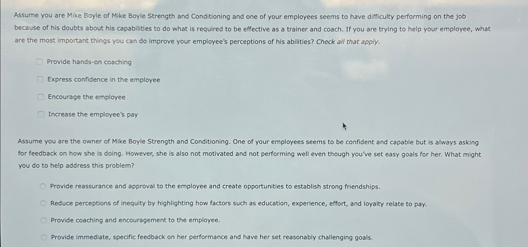 Solved Assume you are Mike Boyle of Mike Boyle Strength and | Chegg.com
