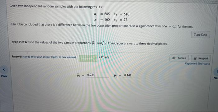 Solved Given two independent random samples with the | Chegg.com