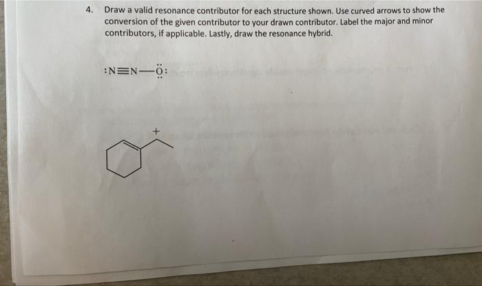 Solved Draw a valid resonance contributor for each structure | Chegg.com