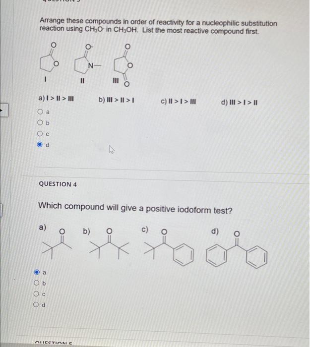 Solved Arrange these compounds in order of reactivity for a | Chegg.com