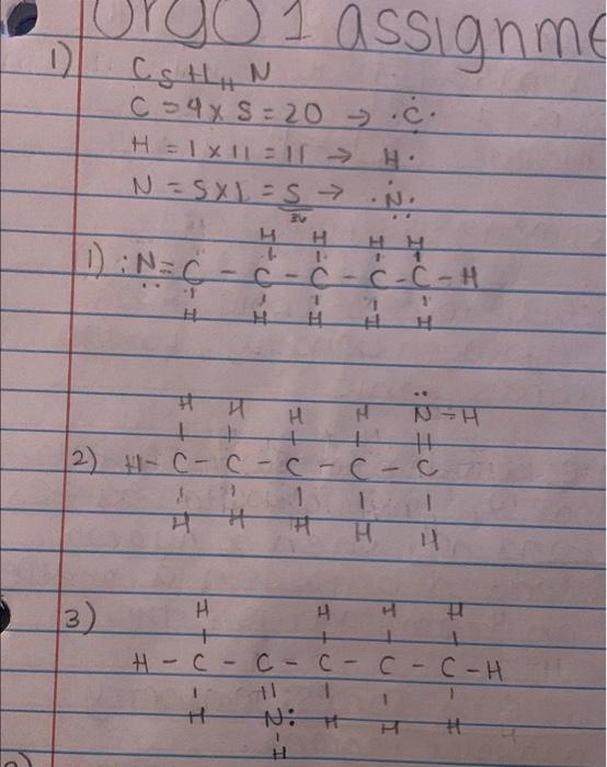 Solved needed to draw 3 constitutional isomers for C5H11N. | Chegg.com