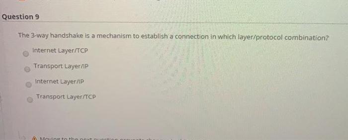 Solved The 3-way handshake is a mechanism to establish a | Chegg.com