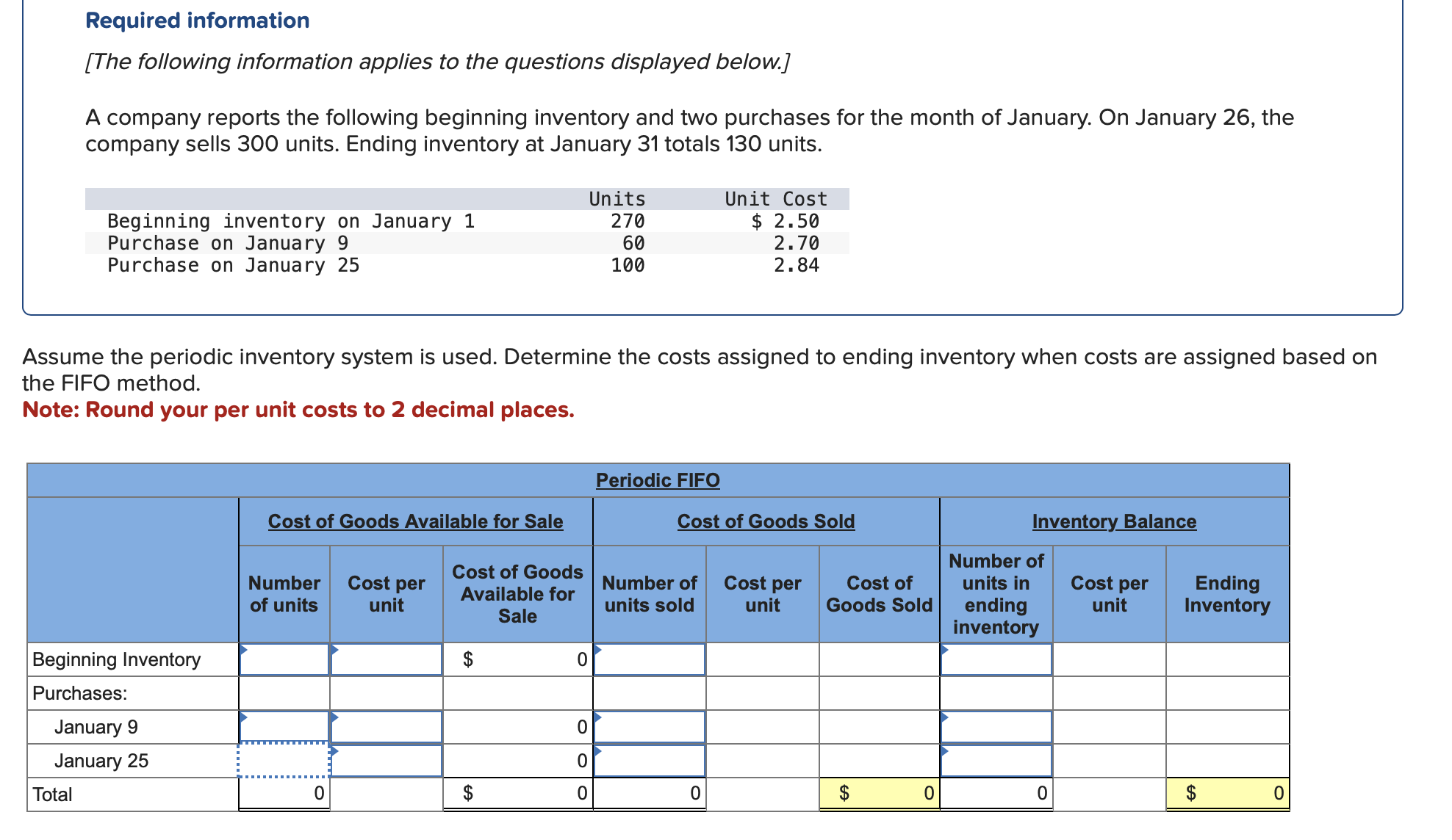 Solved A company reports the following beginning inventory | Chegg.com