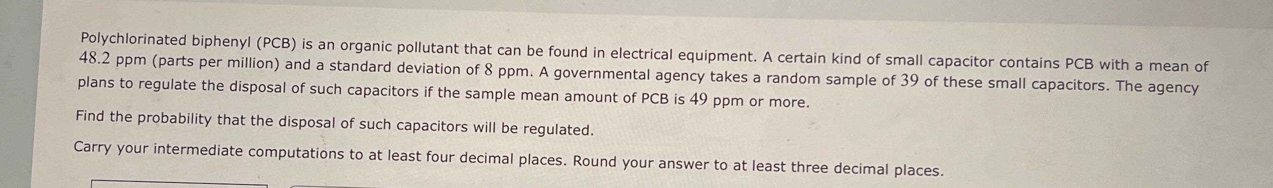 Solved Polychlorinated biphenyl (PCB) ﻿is an organic | Chegg.com