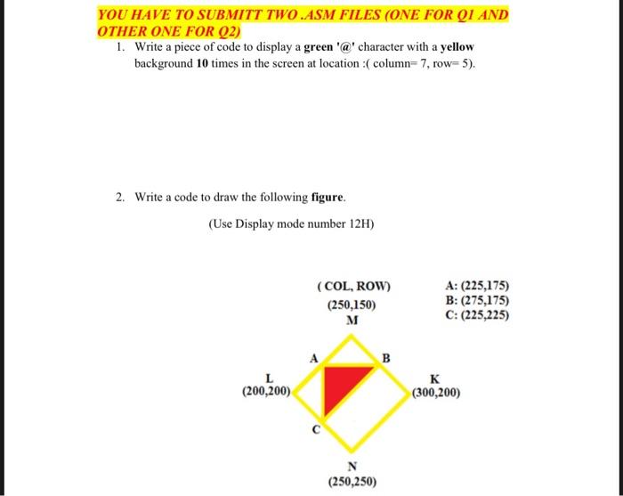 Solved YOU HAVE TO SUBMITT TWO.ASM FILES (ONE FOR QI AND | Chegg.com