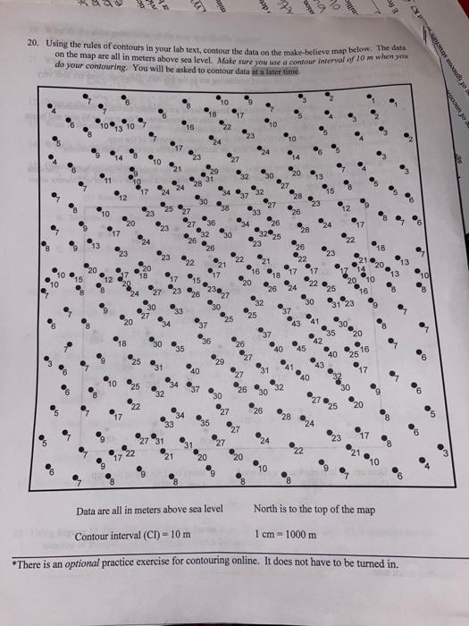Solved d VIP on ? Topographic Contours Contouring elevation | Chegg.com