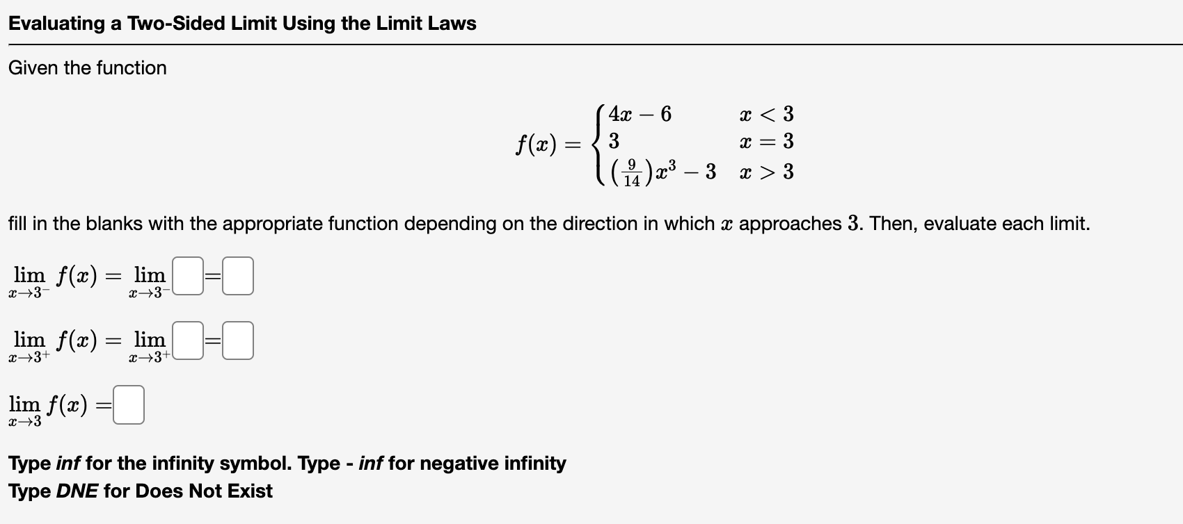 Solved Evaluating a Two-Sided Limit Using the Limit | Chegg.com