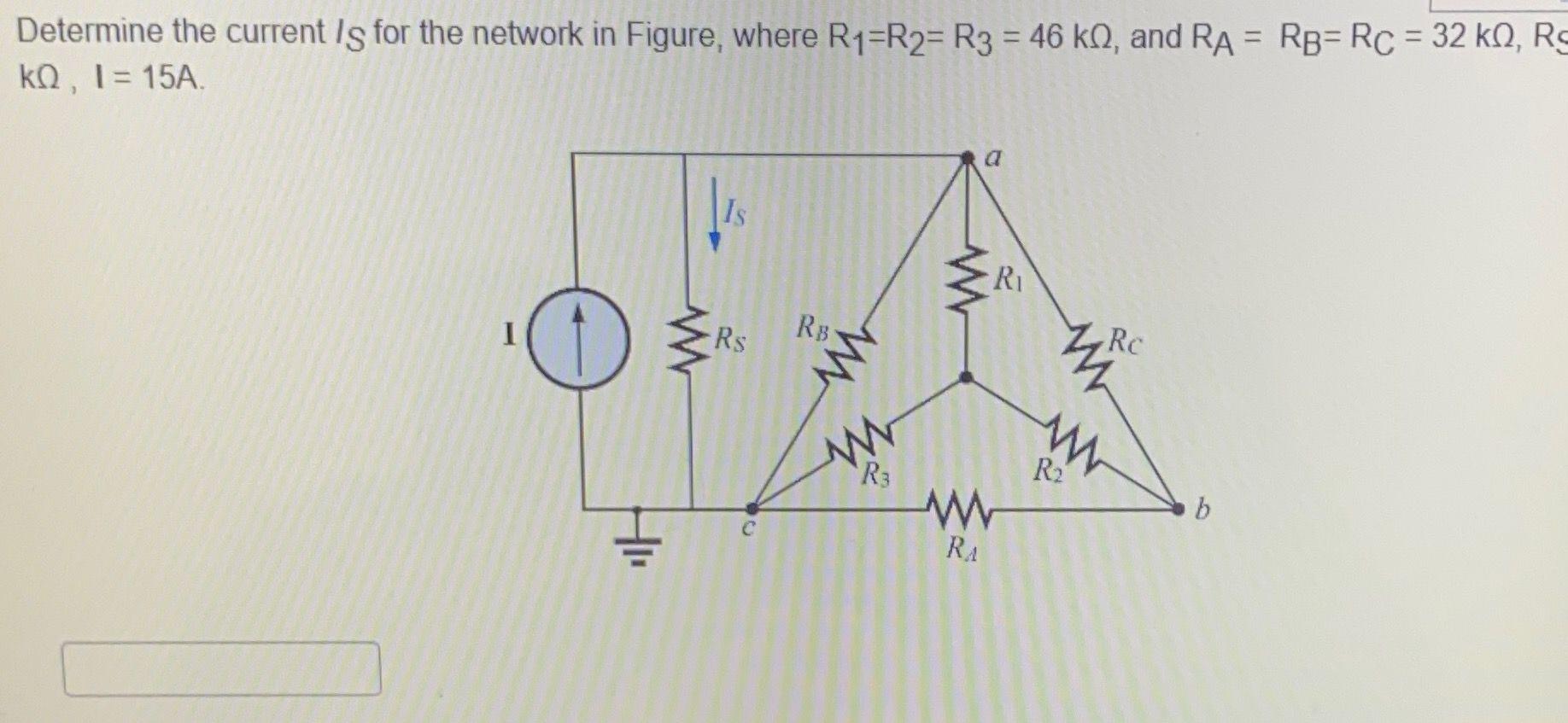 Solved Determine the current Is for the network in Figure, | Chegg.com