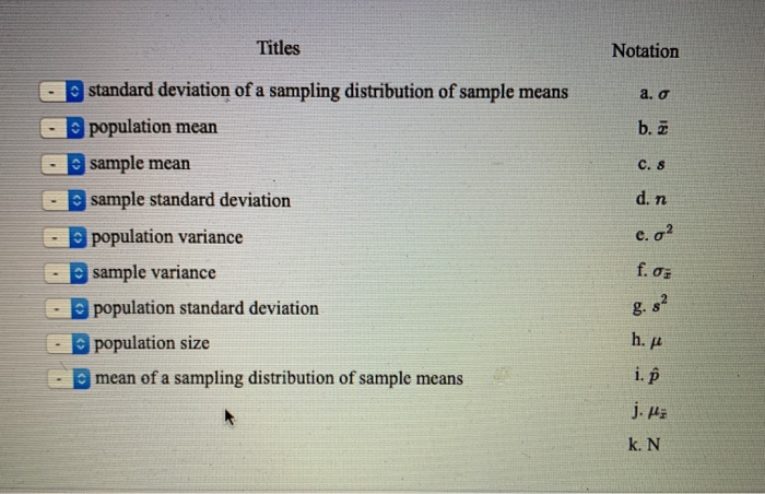 Solved Titles Notation standard deviation of a sampling | Chegg.com