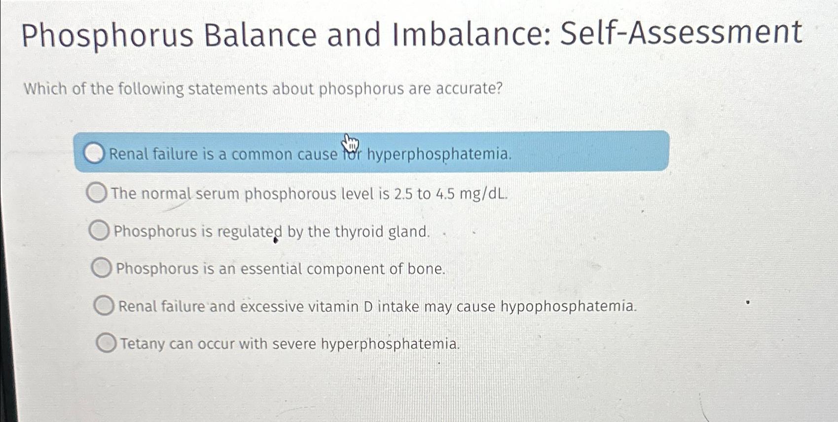 Solved Phosphorus Balance and Imbalance: | Chegg.com