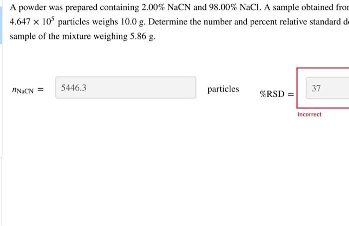 Solved Can you show me how to find RSD? using the given | Chegg.com