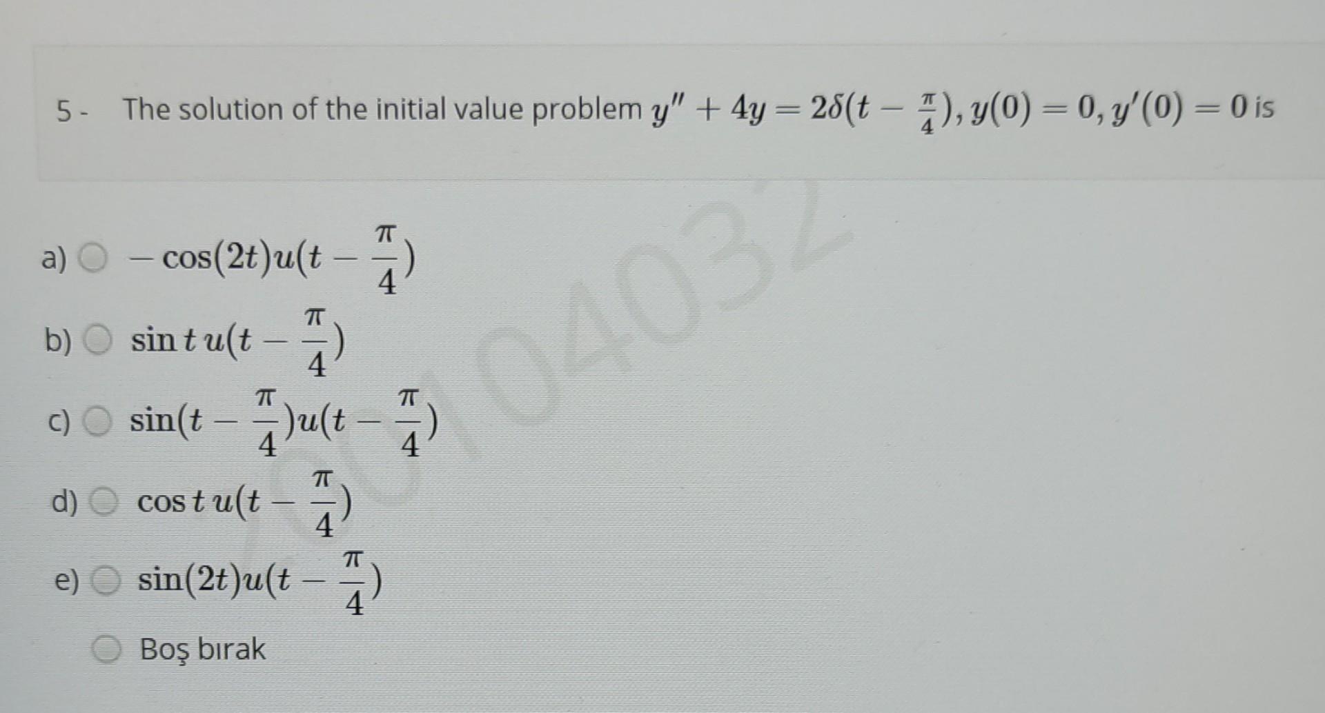 Solved a) - cos(2t)u(t sin tu(t b) The solution of the | Chegg.com