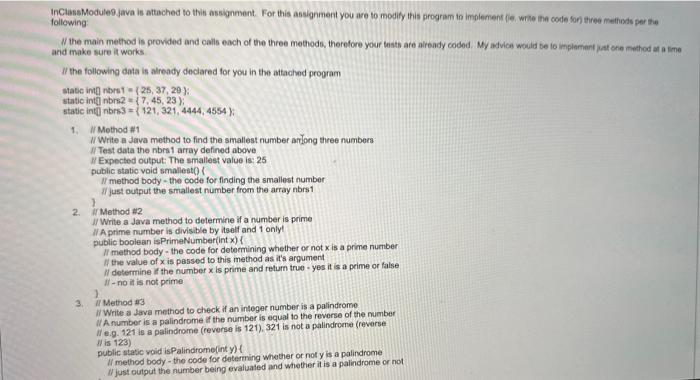 Solved InClass Module9 java is atteched to this assignment. | Chegg.com