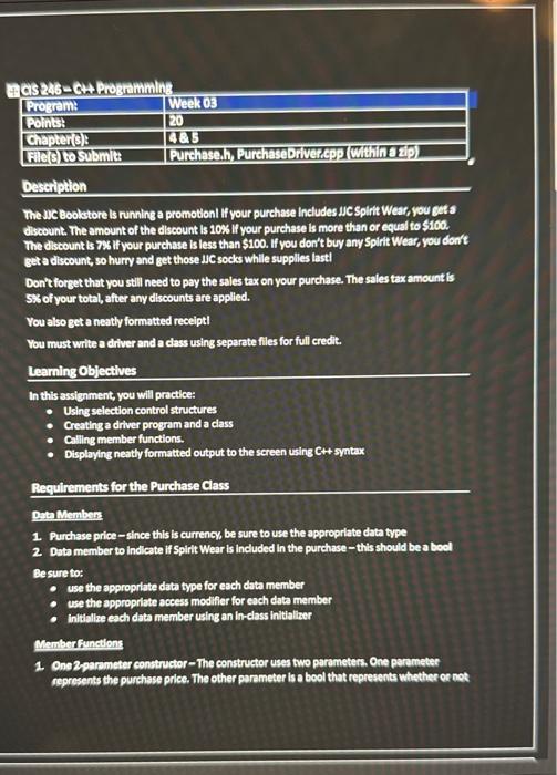 Solved +CS2+6 - C4t Brosemmins Descipition The JC Boolstore | Chegg.com