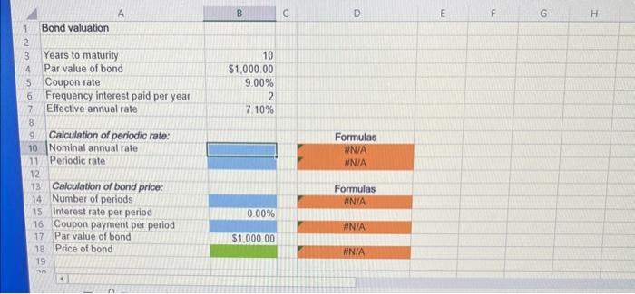 Solved Excel Online Structured Activity: Bond valuation You | Chegg.com