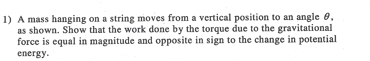 Solved A mass hanging on a string moves from a vertical | Chegg.com