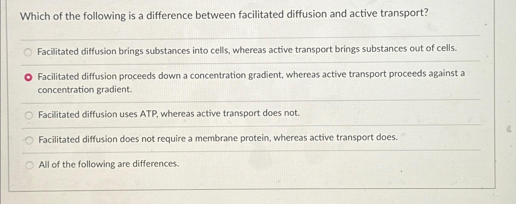 Solved Which of the following is a difference between | Chegg.com