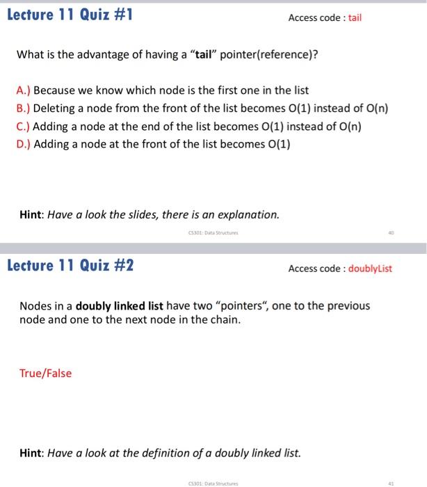 Solved What is the advantage of having a "tail" | Chegg.com