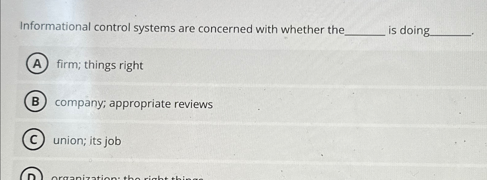Solved Informational control systems are concerned with | Chegg.com