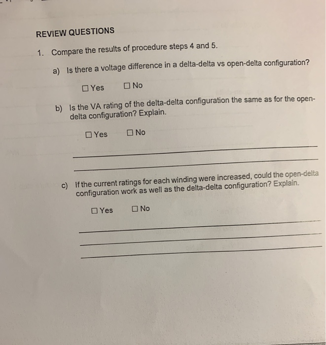 Solved REVIEW QUESTIONS 1. Compare the results of procedure | Chegg.com