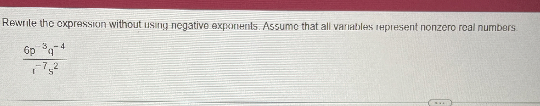 Solved Rewrite the expression without using negative | Chegg.com