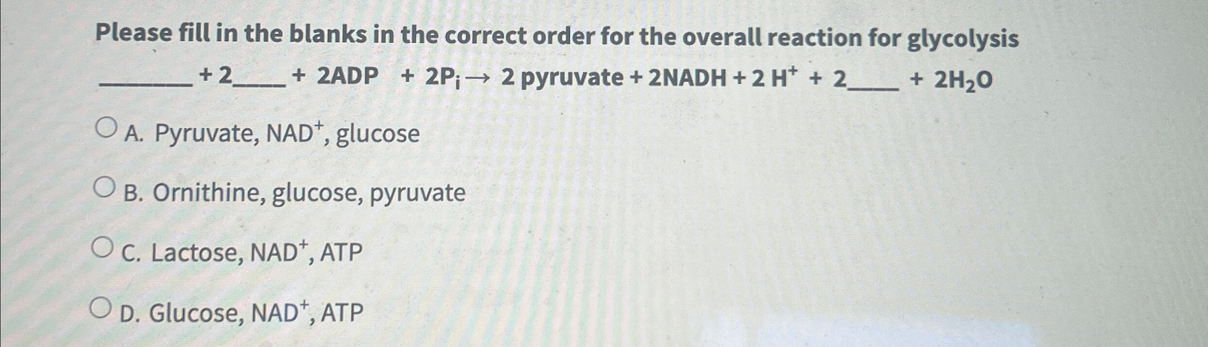 Solved Please fill in the blanks in the correct order for | Chegg.com
