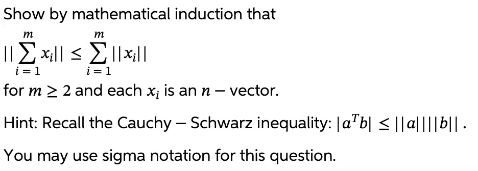 Solved Show by mathematical induction | Chegg.com