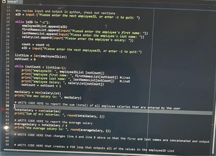 Solved using the given code :a) write code to report the sum | Chegg.com