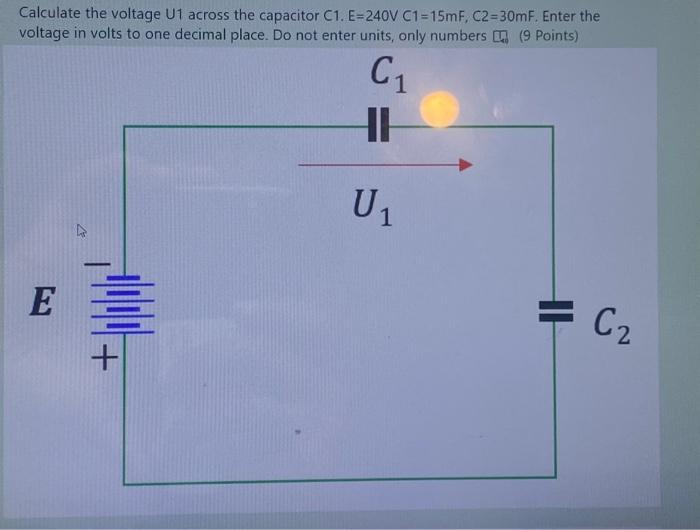 Solved Calculate the voltage U1 across the capacitor C1. | Chegg.com