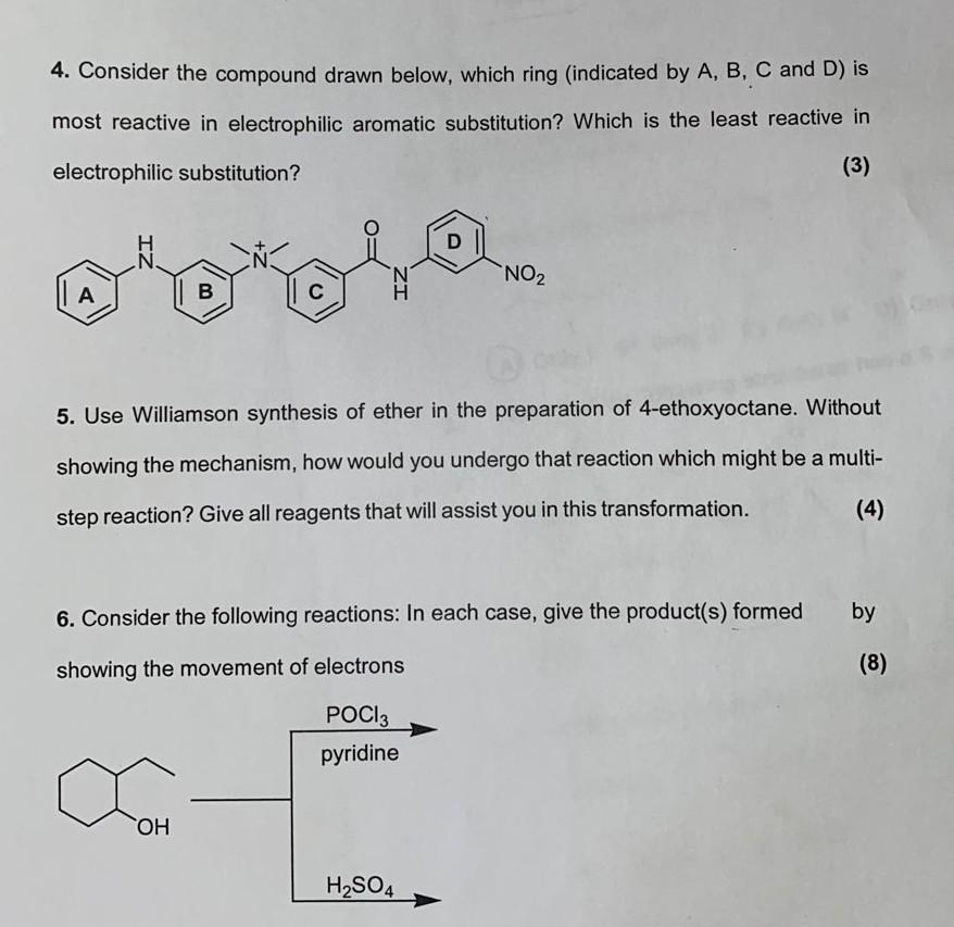 Solved 4. Consider the compound drawn below, which ring | Chegg.com