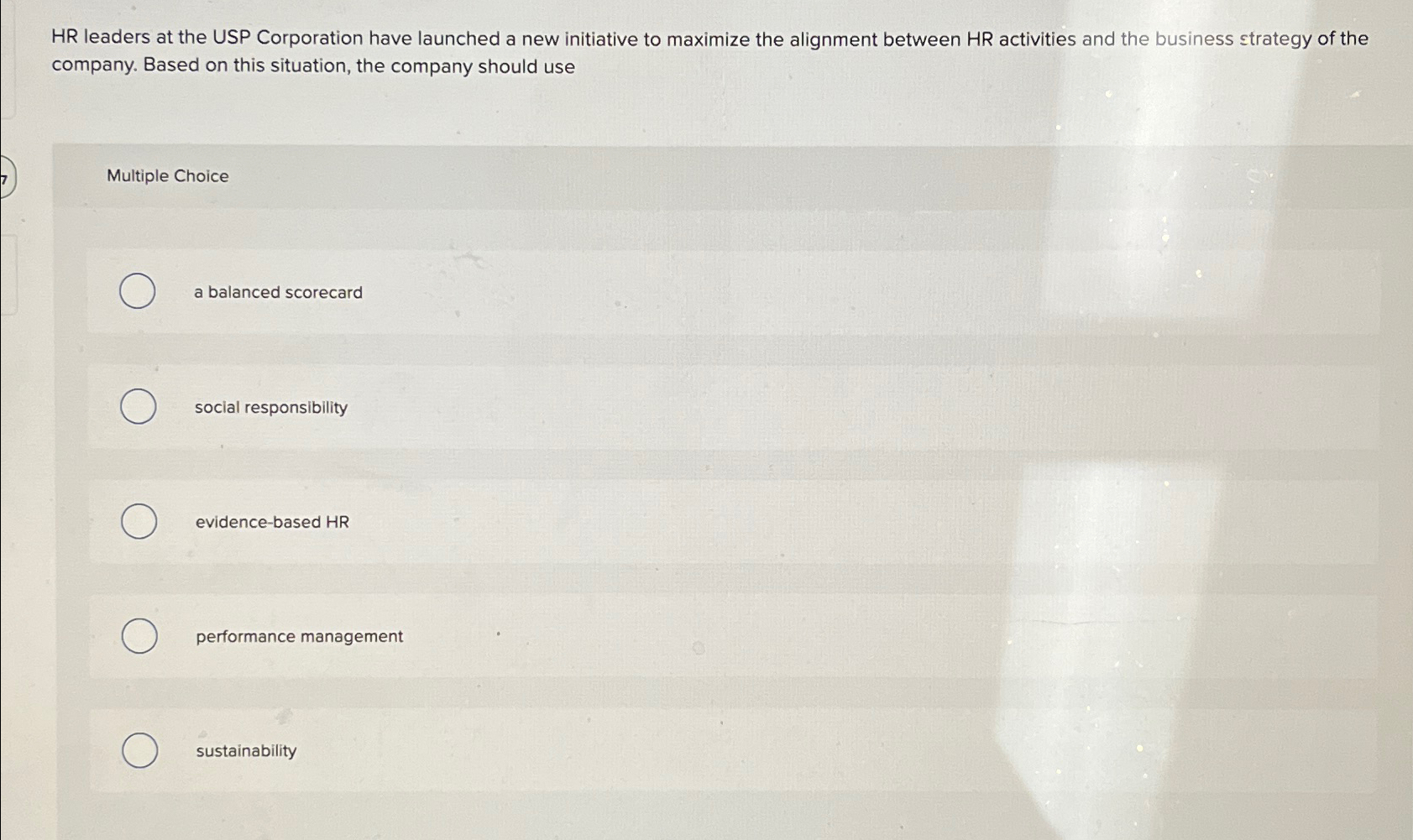 Solved HR leaders at the USP Corporation have launched a new | Chegg.com