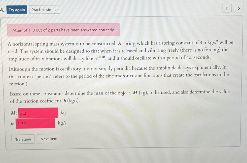 Solved Attempt 1: 0 ﻿out of 2 ﻿parts have been answered | Chegg.com