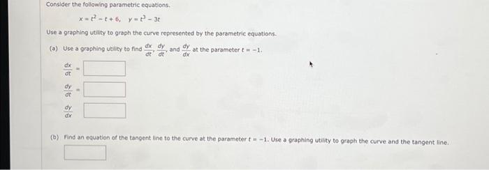 Consider the following parametric equations. | Chegg.com