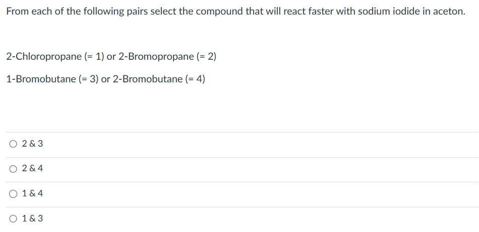 Solved From each of the following pairs select the compound | Chegg.com