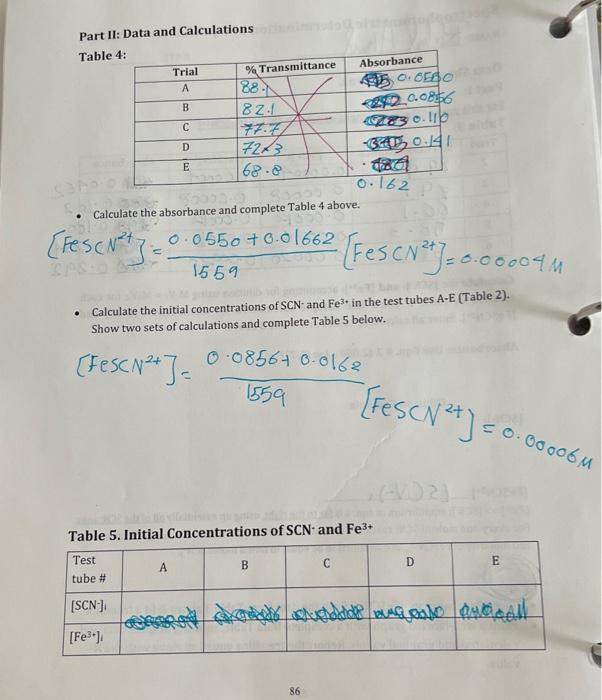 Solved Data Sheet & Calculations. Part I: For this part of | Chegg.com