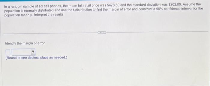 Solved identify the margin of error construct a 90% | Chegg.com