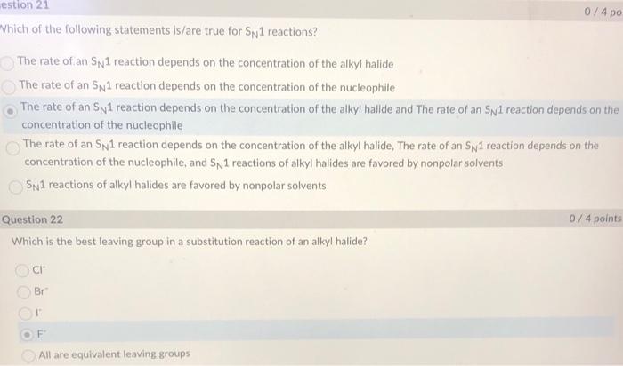 Solved Which of the following statements is/are true for SN1 | Chegg.com
